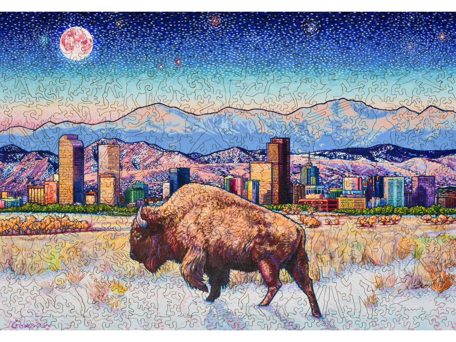 Buffalo Moon Wooden Jigsaw Puzzle | Liberty Puzzles