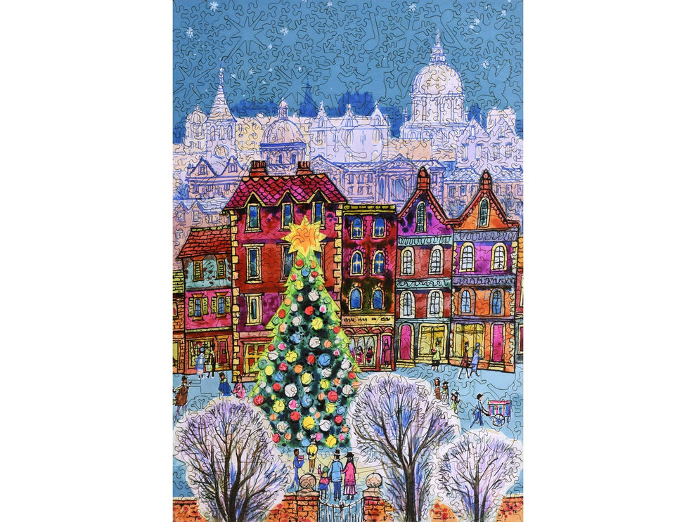City Christmas Tree Wooden Jigsaw Puzzle | Liberty Puzzles